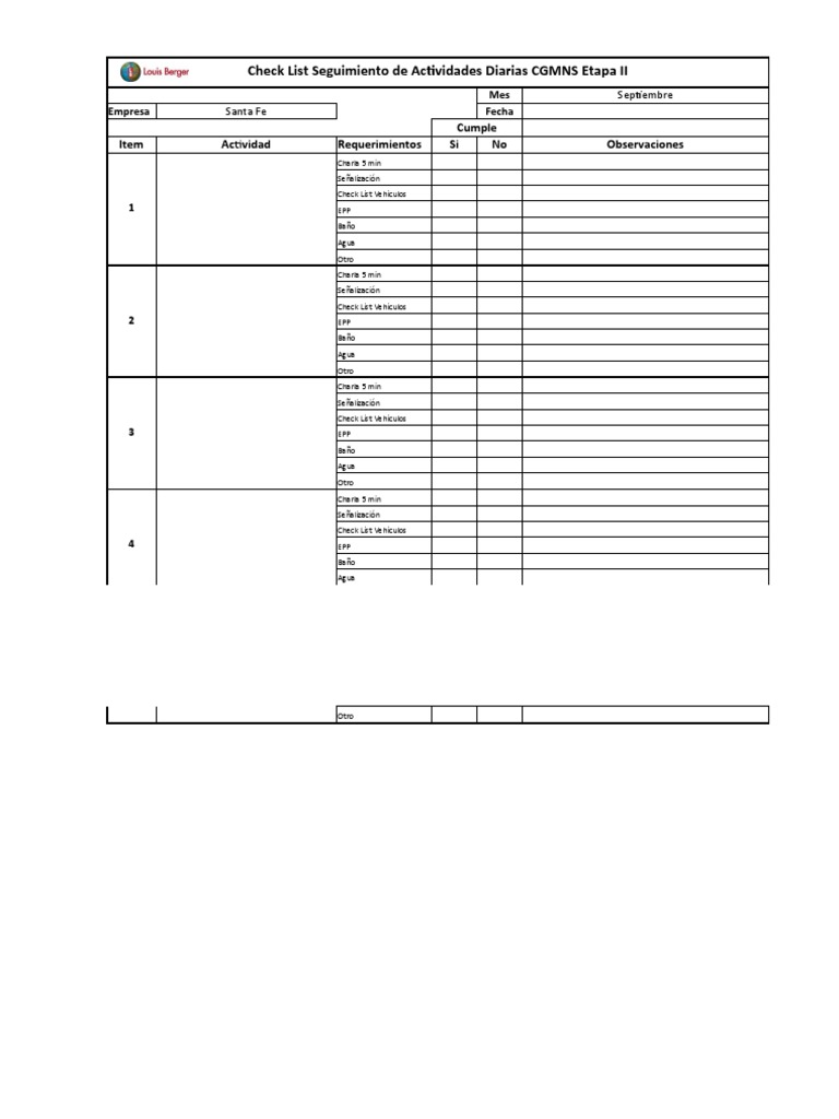 Check List Diario | PDF