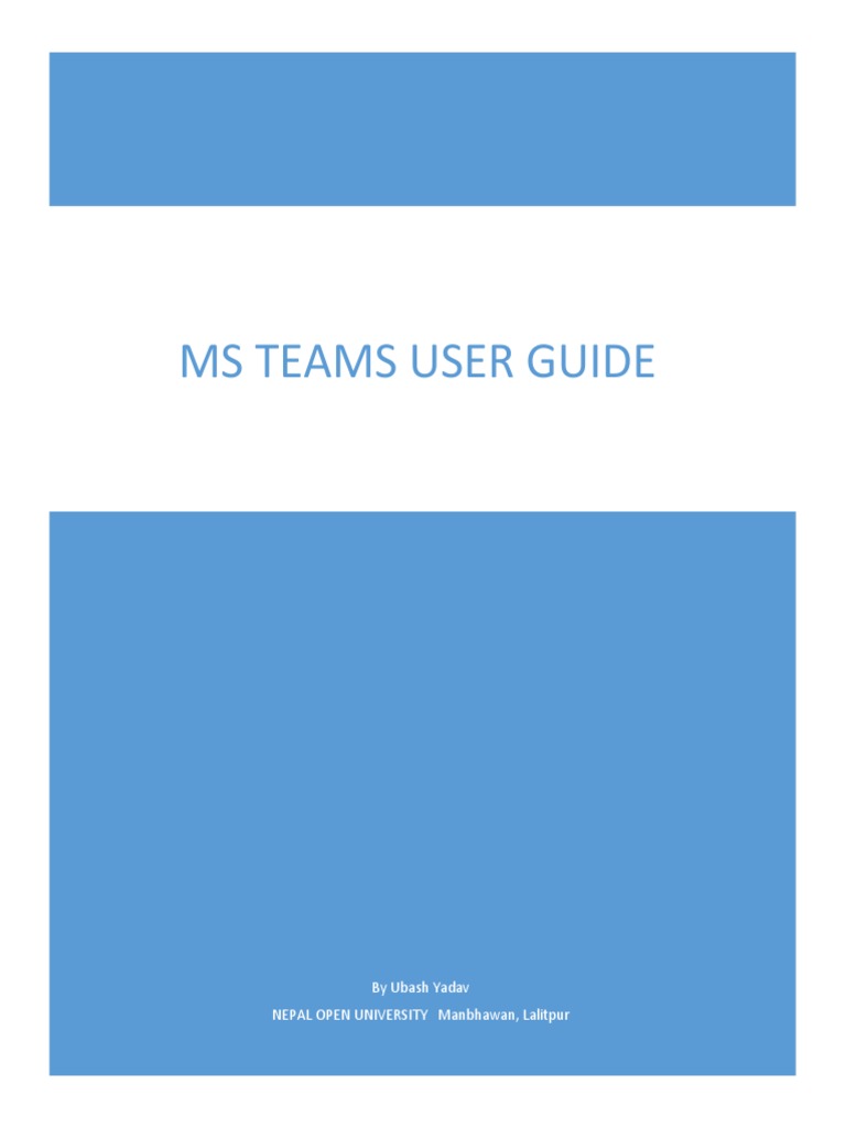 MS Teams User Guide For Entrance Purpose | PDF | Business | Computers