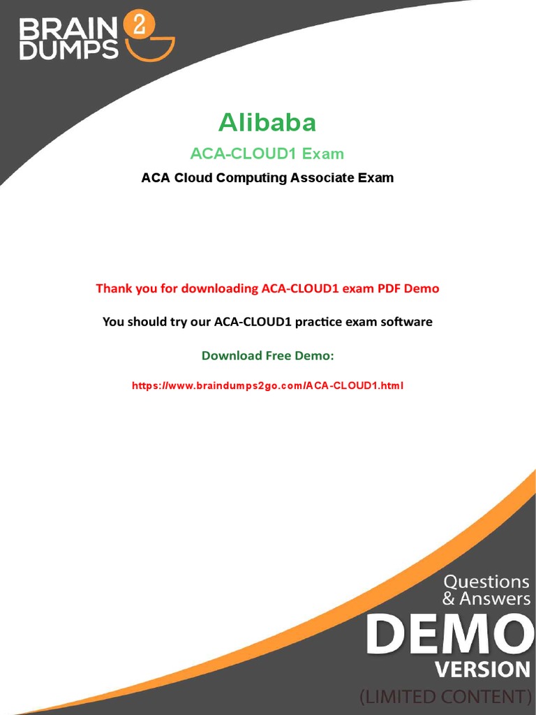 Alibaba: ACA-CLOUD1 Exam | PDF | Cloud Computing | Load Balancing (Computing)