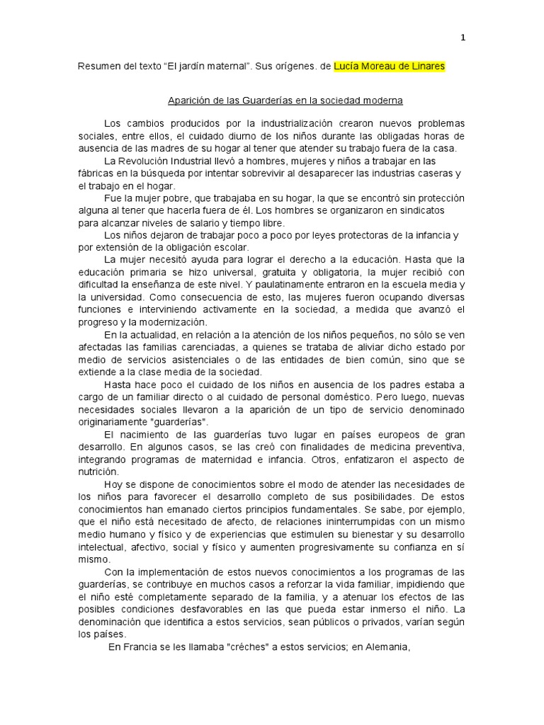 Origenes Del JM. Moreau de Linares | PDF | Educación de la primera ...