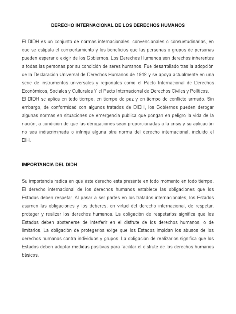 DIDH, DIH, DIP - Odt | PDF | Ley humanitaria internacional | Ley ...
