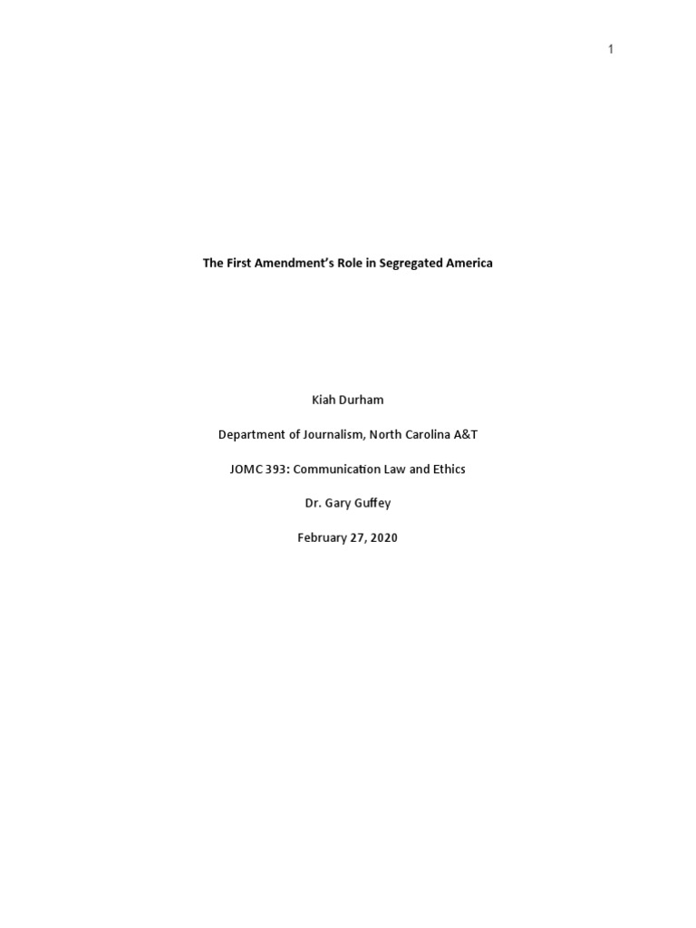 My First Amendment Midterm Paper | PDF | First Amendment To The United ...