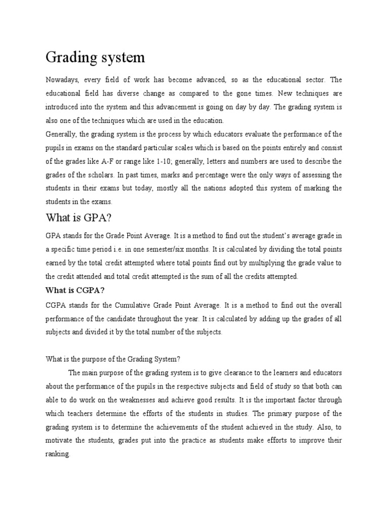 Grading System: What Is GPA? | PDF | Behavior Modification | Cognition