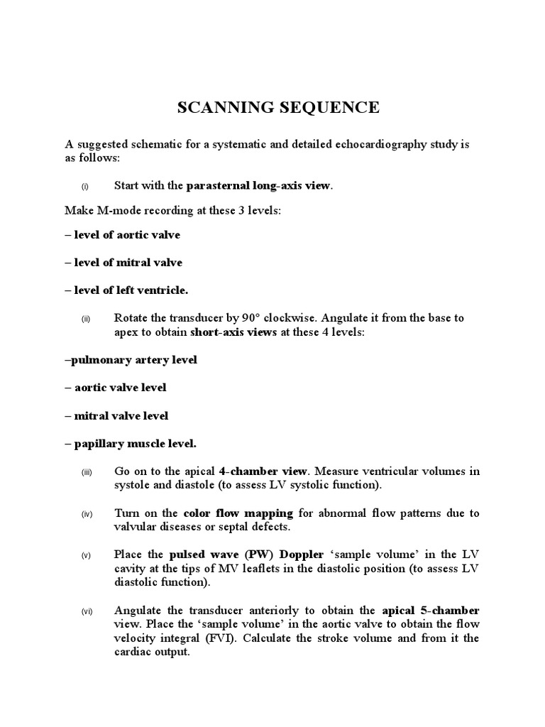 Echocardiography Protocal | PDF | Heart Valve | Ventricle (Heart)