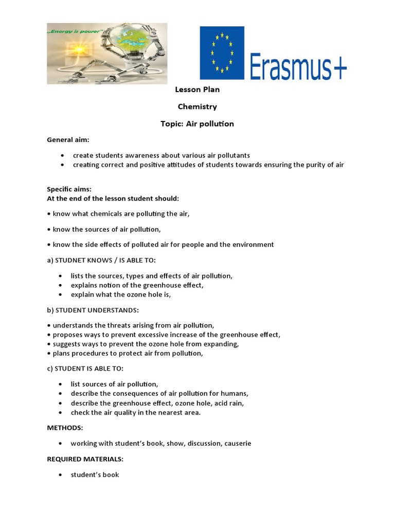 Lesson Plan Air Pollution - Chemistry | PDF | Pollution | Air Pollution