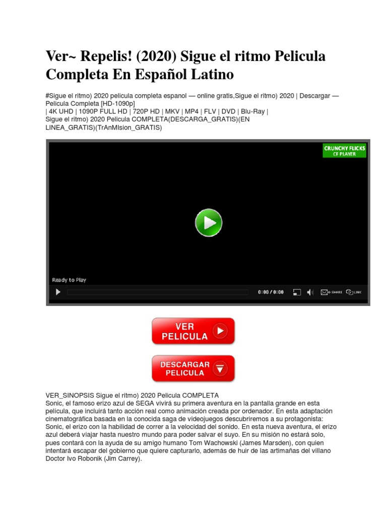 Ver Repelis 2020 Sigue El Ritmo Pelicula Completa en Espanol Latino PDF ...