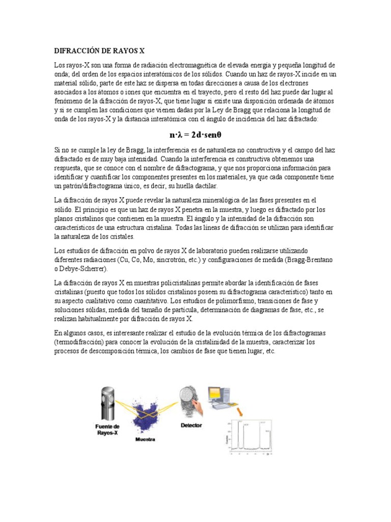 Difracción de Rayos X | PDF | Cristalografía de rayos X | Rayo X