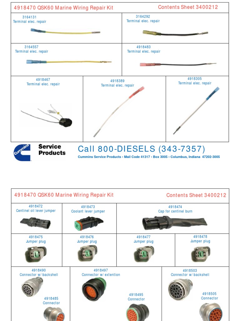 Call 800-DIESELS (343-7357) : 3164131 Terminal Elec. Repair 3164292 ...