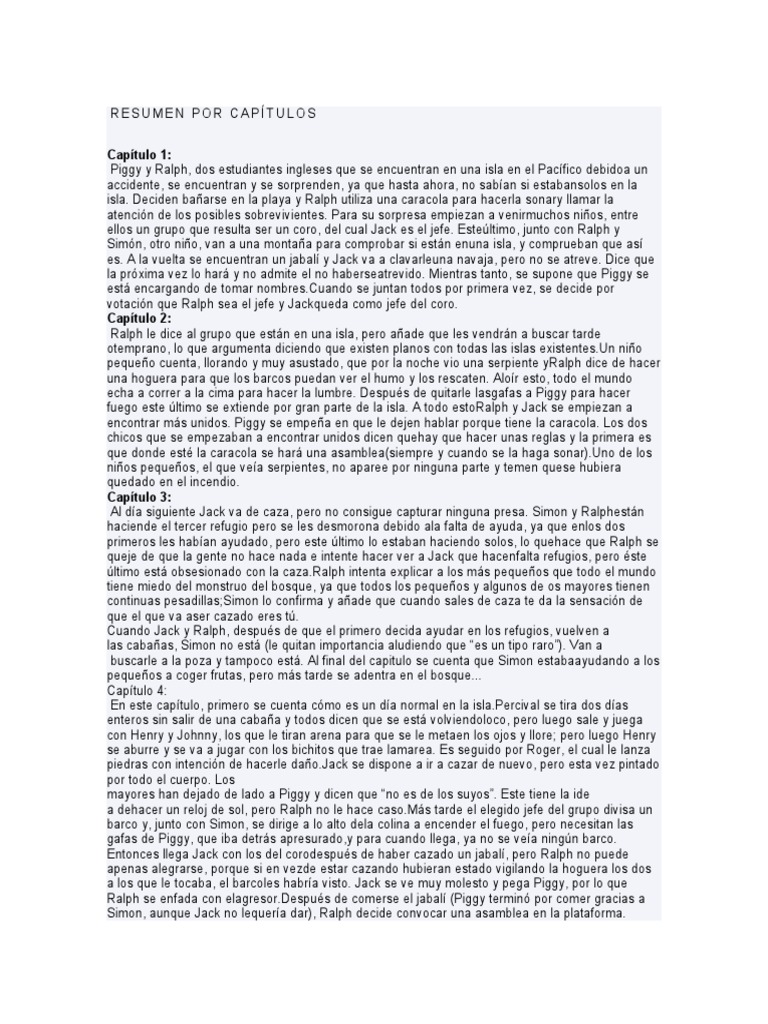 RESUMEN POR CAPÍTULOS | PDF