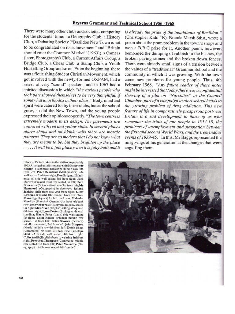 040 64 Proud Years - History of Fryerns School (& Craylands Secondary ...