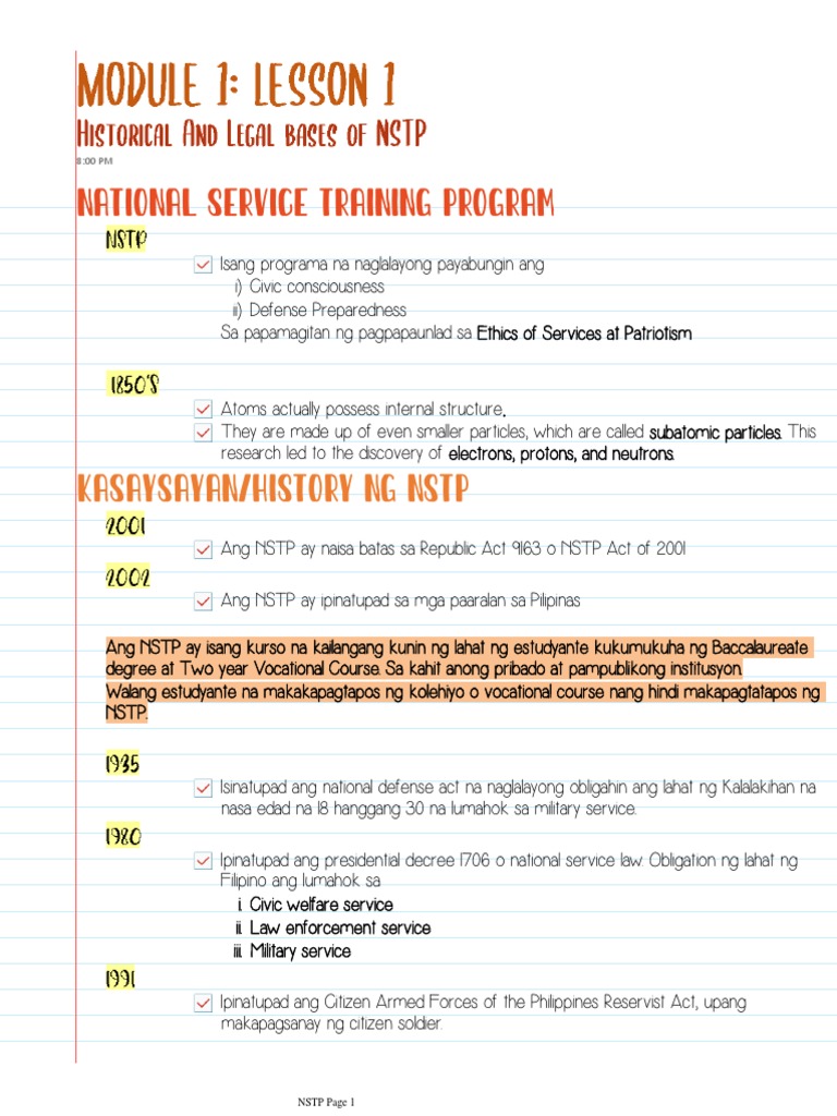 NSTP Module 1 Lesson 1 PDF | PDF