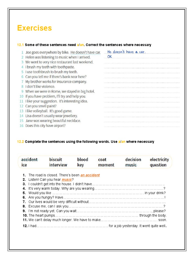 Exercises Unit 12 Starters | PDF