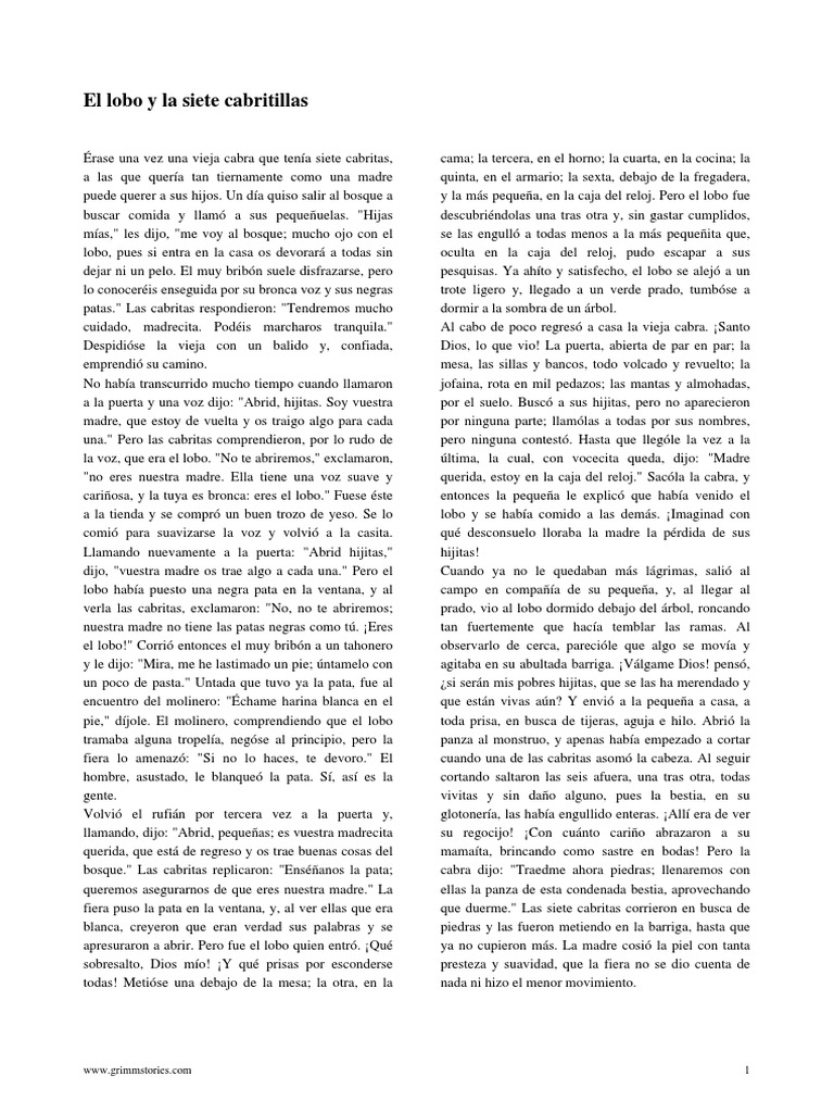 El Lobo Y Las Siete Cabritas Pdf