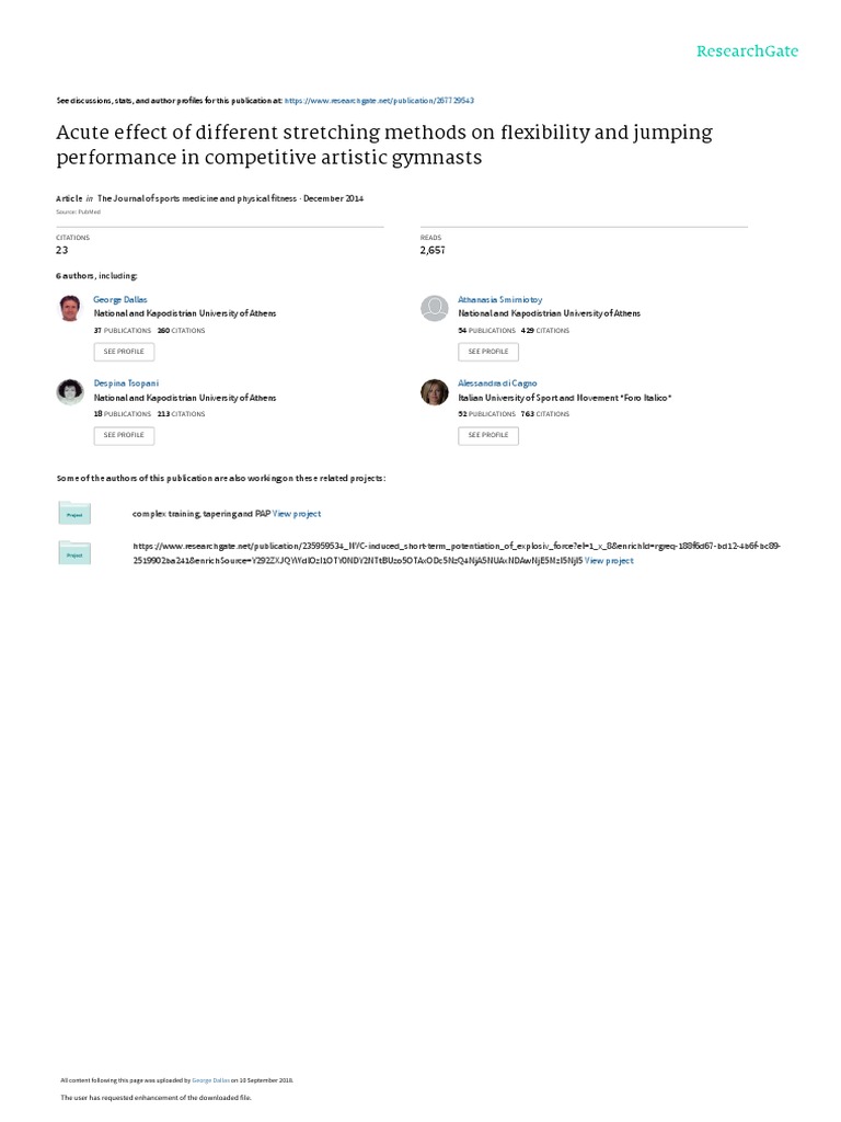 Acute Effect of Different Stretching Methods On Flexibility and Jumping Performance in ...