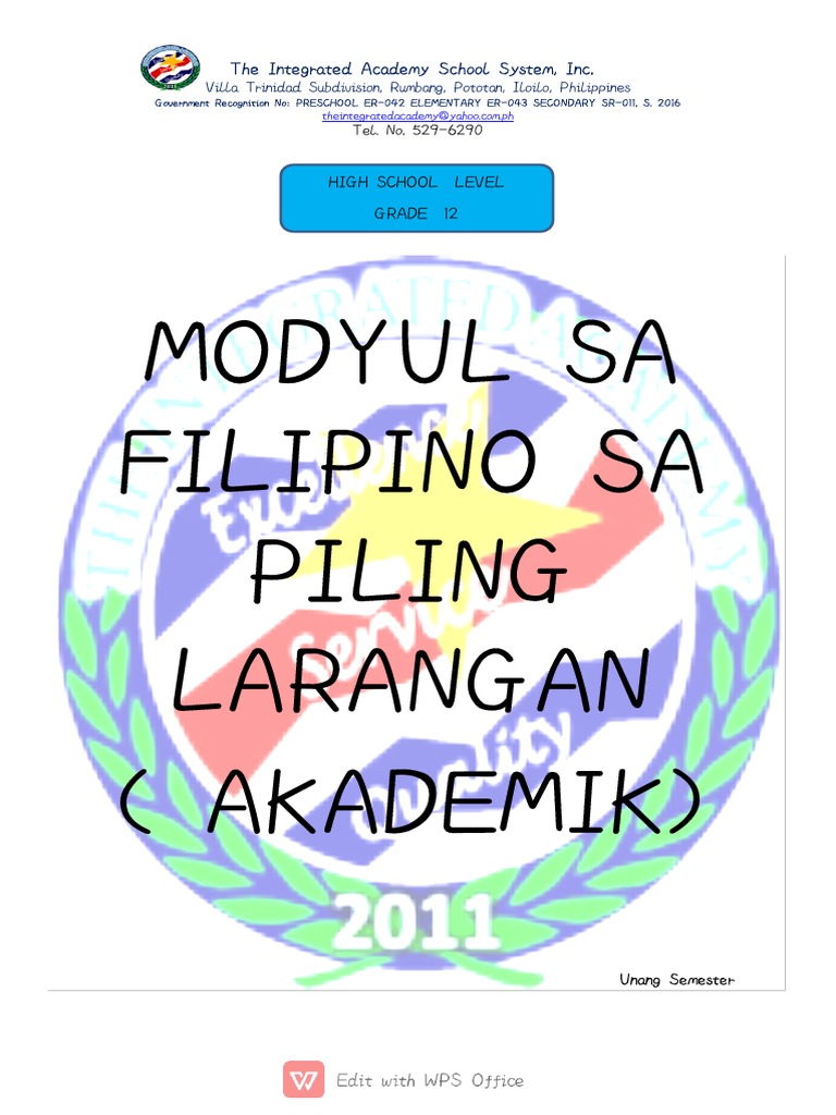 Module in Filipino Sa Piling Larangan | PDF