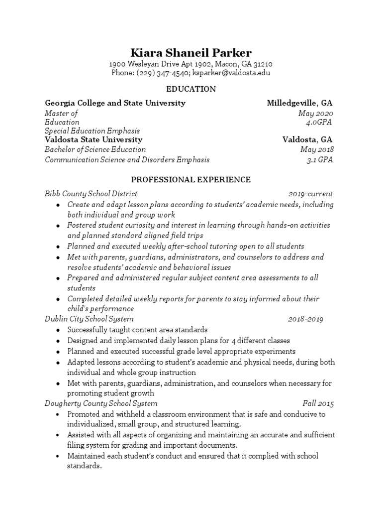 My Resume | PDF | Classroom | Lesson Plan
