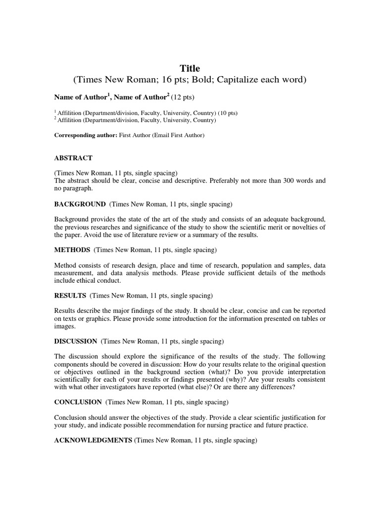 (Times New Roman 16 Pts Bold Capitalize Each Word) : Title | PDF ...