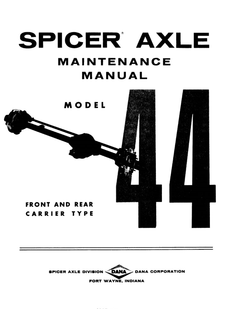 Spicer Axle Maintenance Manual | PDF