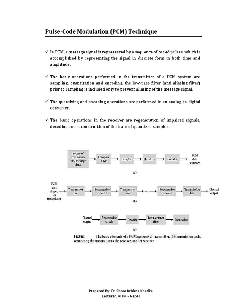 Pulse-Code Modulation Techniques Explained | PDF | Sampling (Signal Processing) | Multiplexing