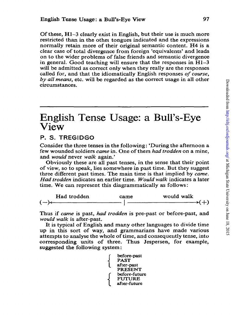 Bull's Eye View To Tenses | PDF | Grammatical Tense | English Language