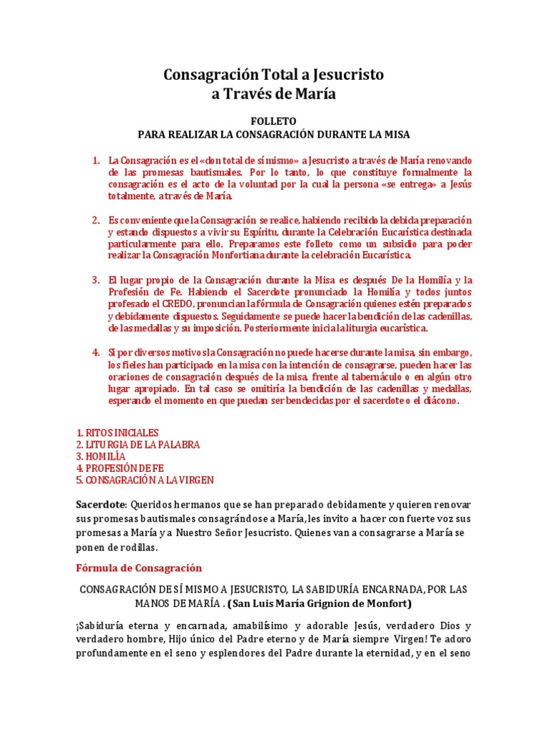 Consagración Durante La Misa o Después de La Misa | Descargar gratis PDF | Misa (liturgia ...
