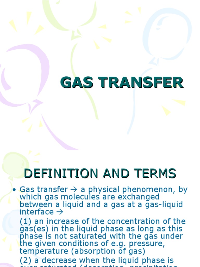 Gas Transfer | PDF | Diffusion | Gases