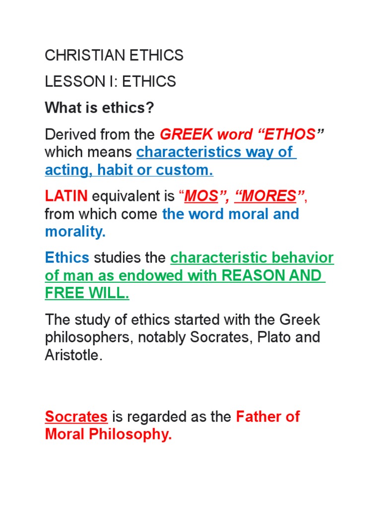 Ethics Lessons 2020 | PDF | Morality | Reason