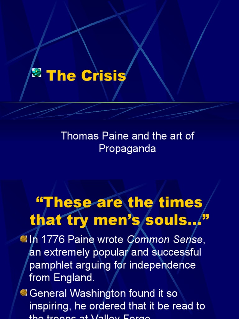 The Crisis: Thomas Paine and The Art of Propaganda | PDF | Propaganda ...