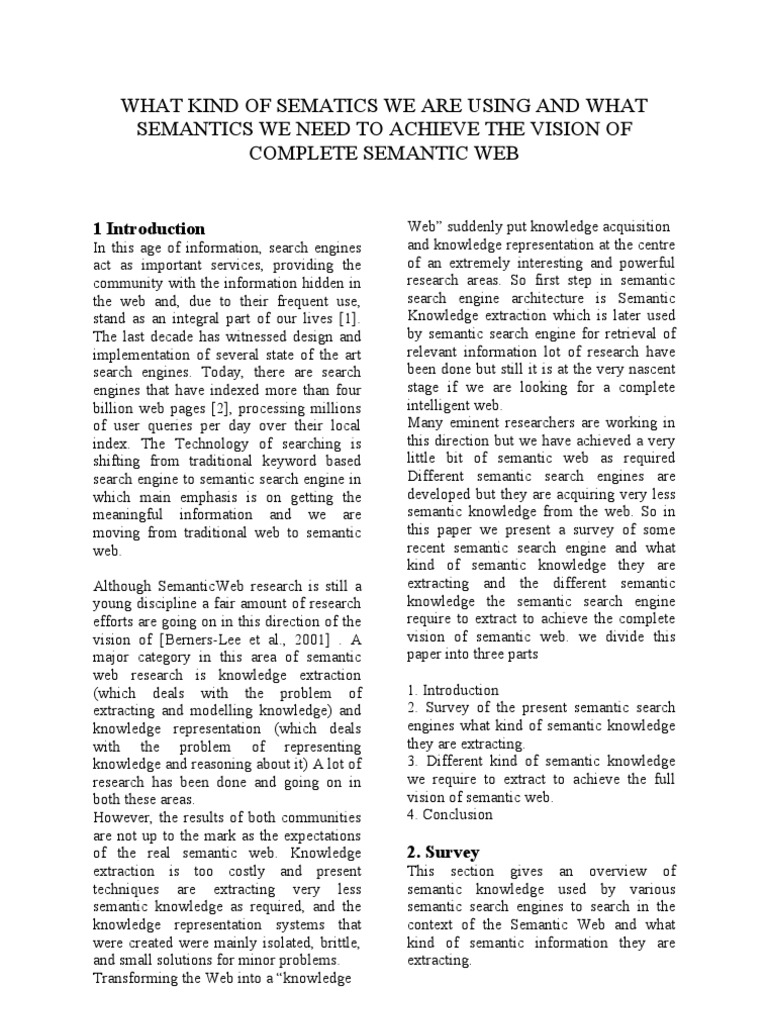 What Kind of Sematics We Are Using and What Semantics We Need To ...