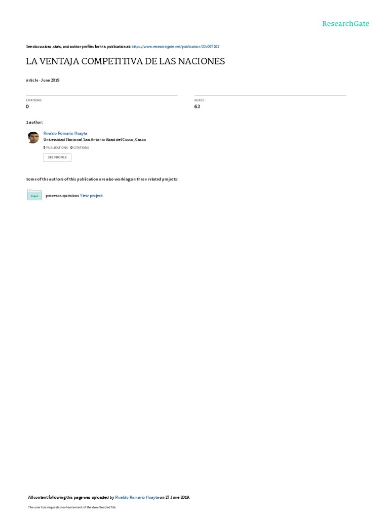 La Ventaja Competitiva de Las Naciones | PDF | Innovación | Industrias