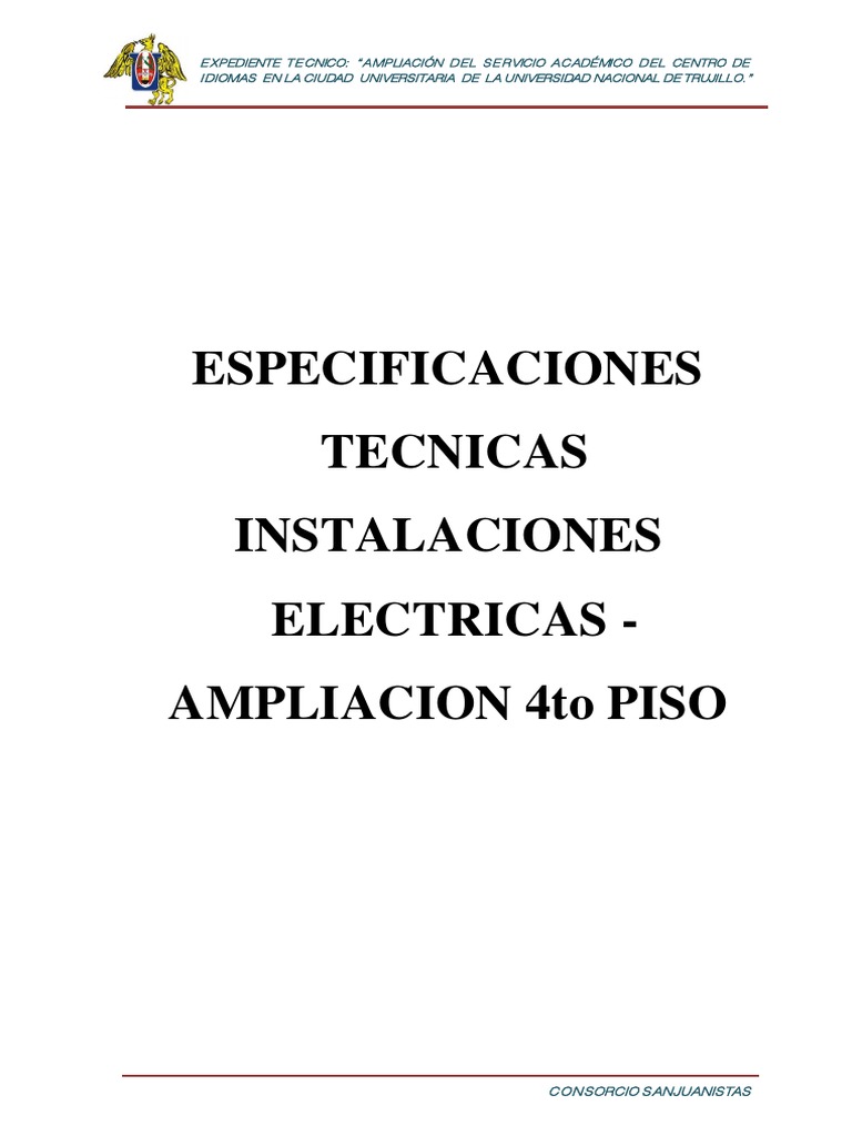 Especificaciones Tecnicas Instalaciones Electricas-4piso | PDF | Lámpara fluorescente ...