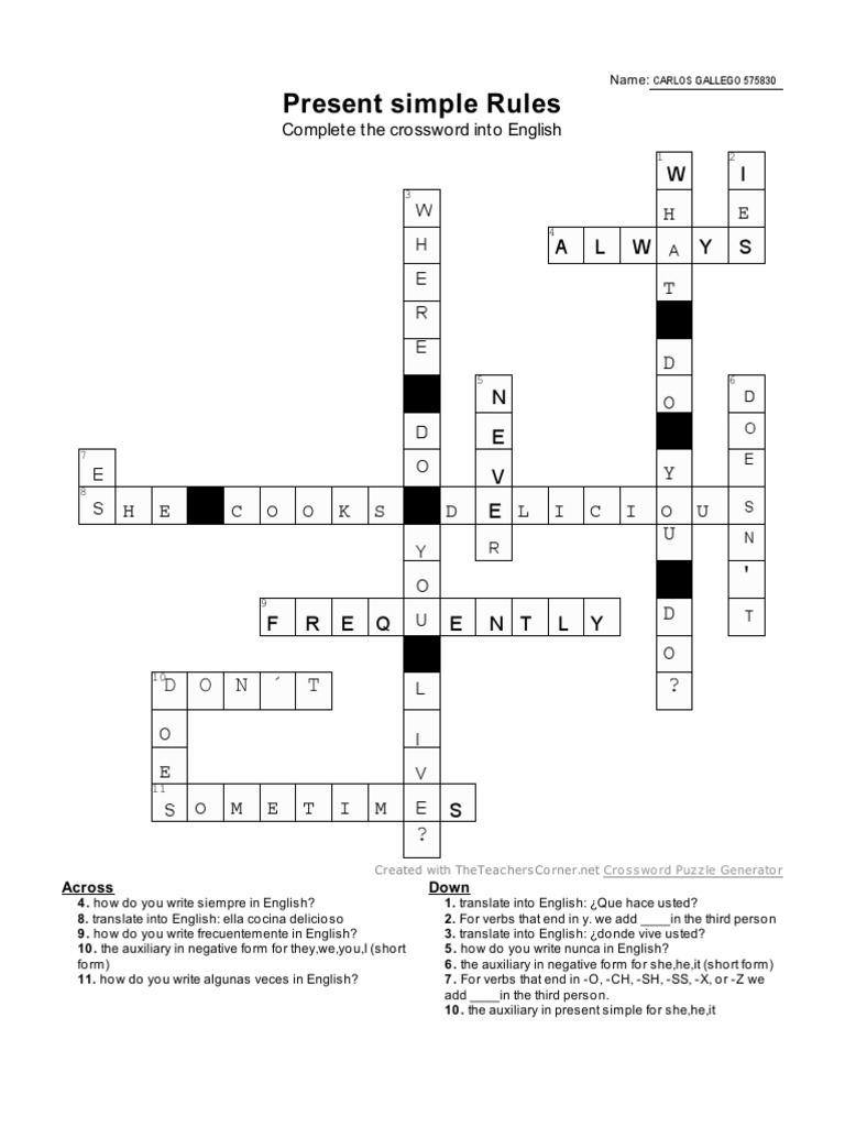 Present Simple Rules | PDF | Semantics | Semantic Units