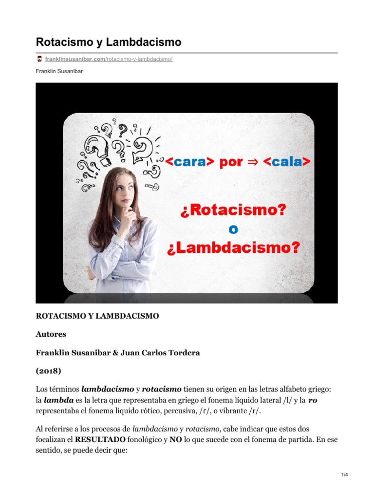 Rotacismo y Lambdacismo en Fonología | PDF | latín | Voz humana