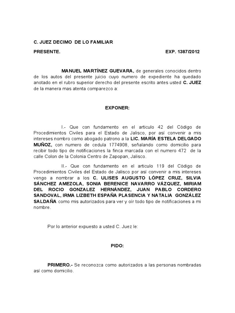 Escrito de Autorizados y Abogado Patrono | PDF