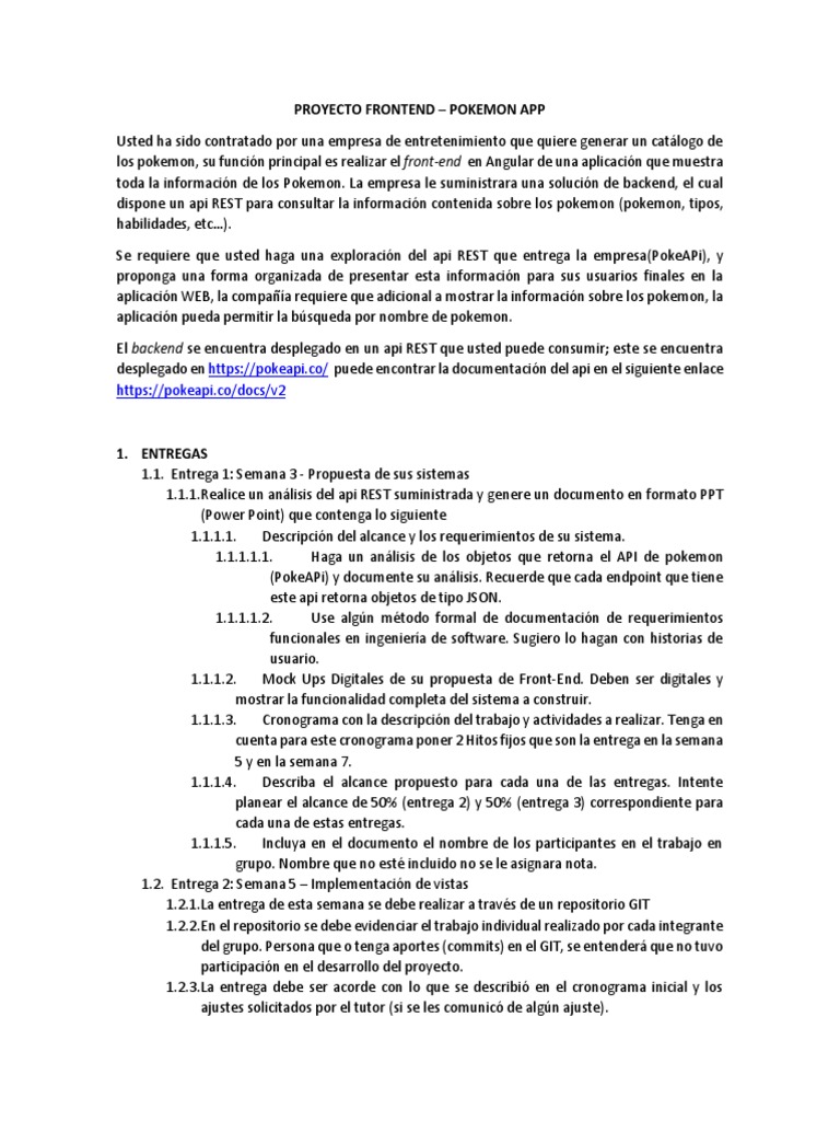 Pokemon App Frontend: Análisis inicial y propuesta de implementación ...