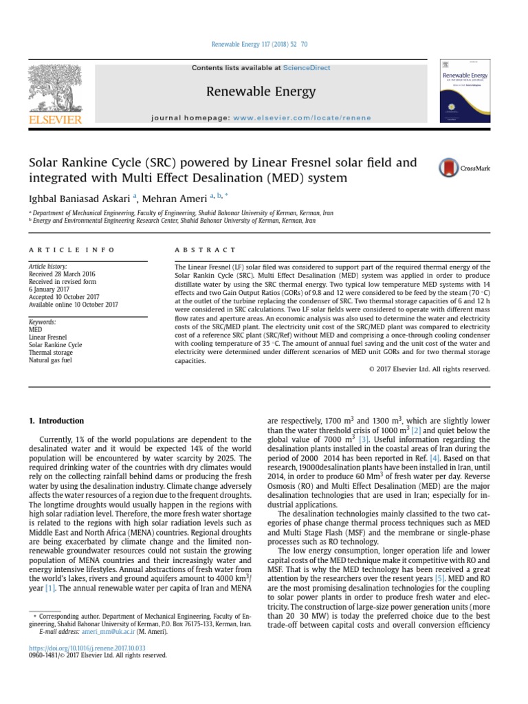 Renewable Energy: Ighbal Baniasad Askari, Mehran Ameri | PDF ...