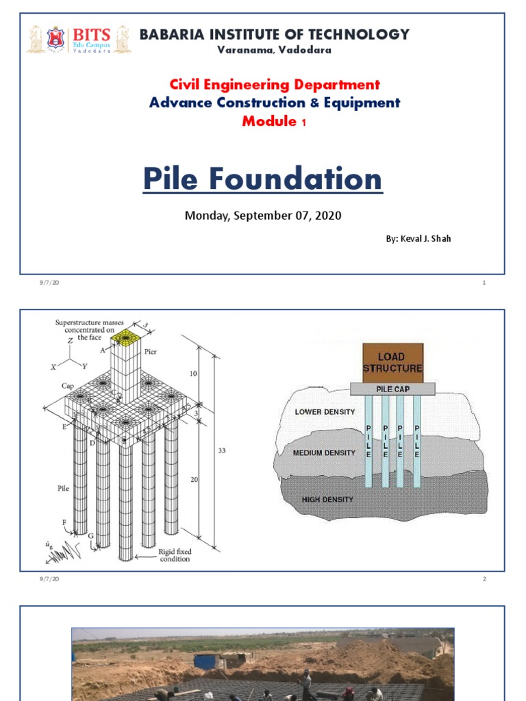 Pile Foundation: Babaria Institute of Technology | PDF | Deep ...