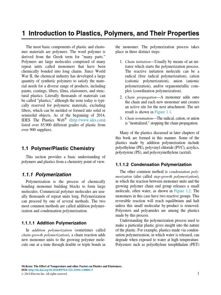 Introduction To Plastics, Polymers, and Their Properties. The Effect of ...
