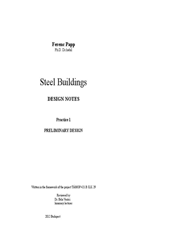 Steel Building Preliminary Design Guide | PDF | Beam (Structure ...