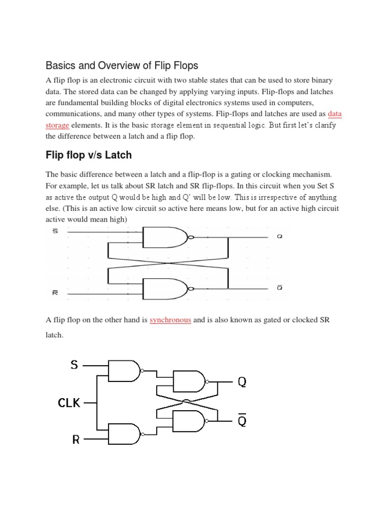 Basics and Overview of Flip Flops-Revised | PDF | Electronic Circuits ...