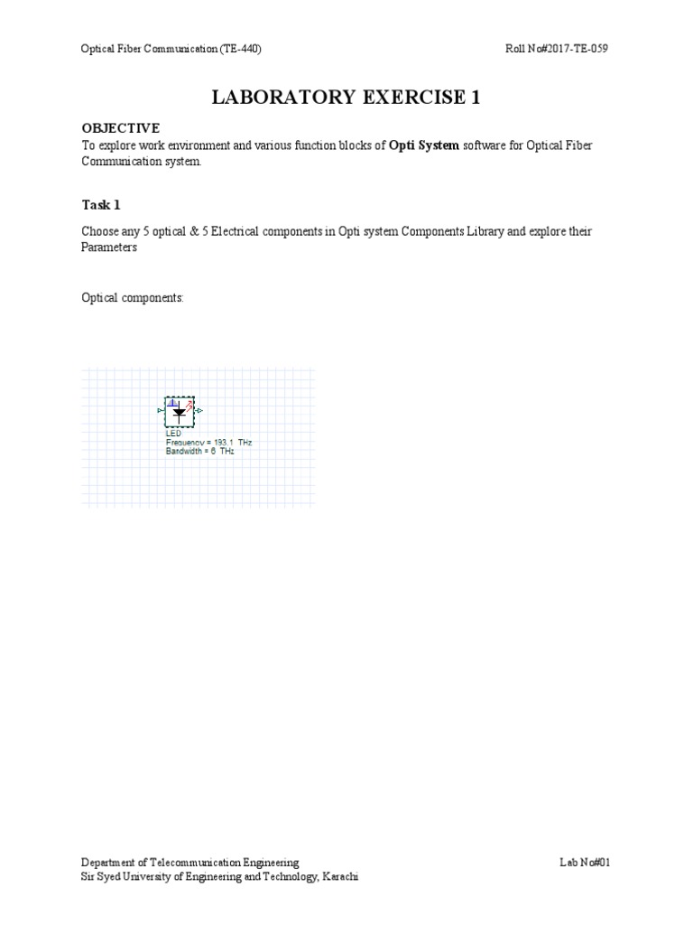 Laboratory Exercise 1: Objective Opti System | PDF | Telecommunication ...
