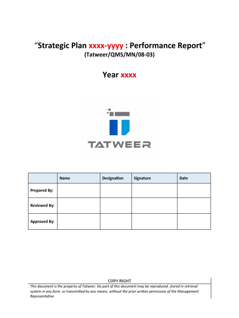Strategic Plan Performance Report | PDF | Performance Indicator ...