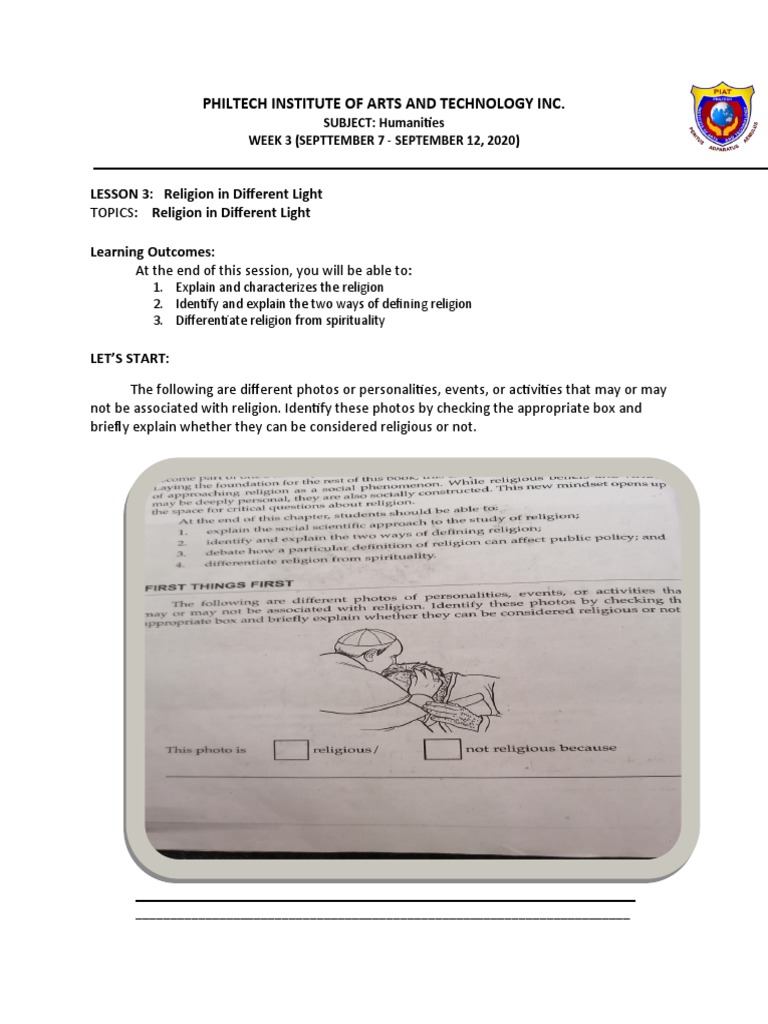 Philtech Institute of Arts and Technology Inc.: LESSON 3: Religion in Different Light | Download ...