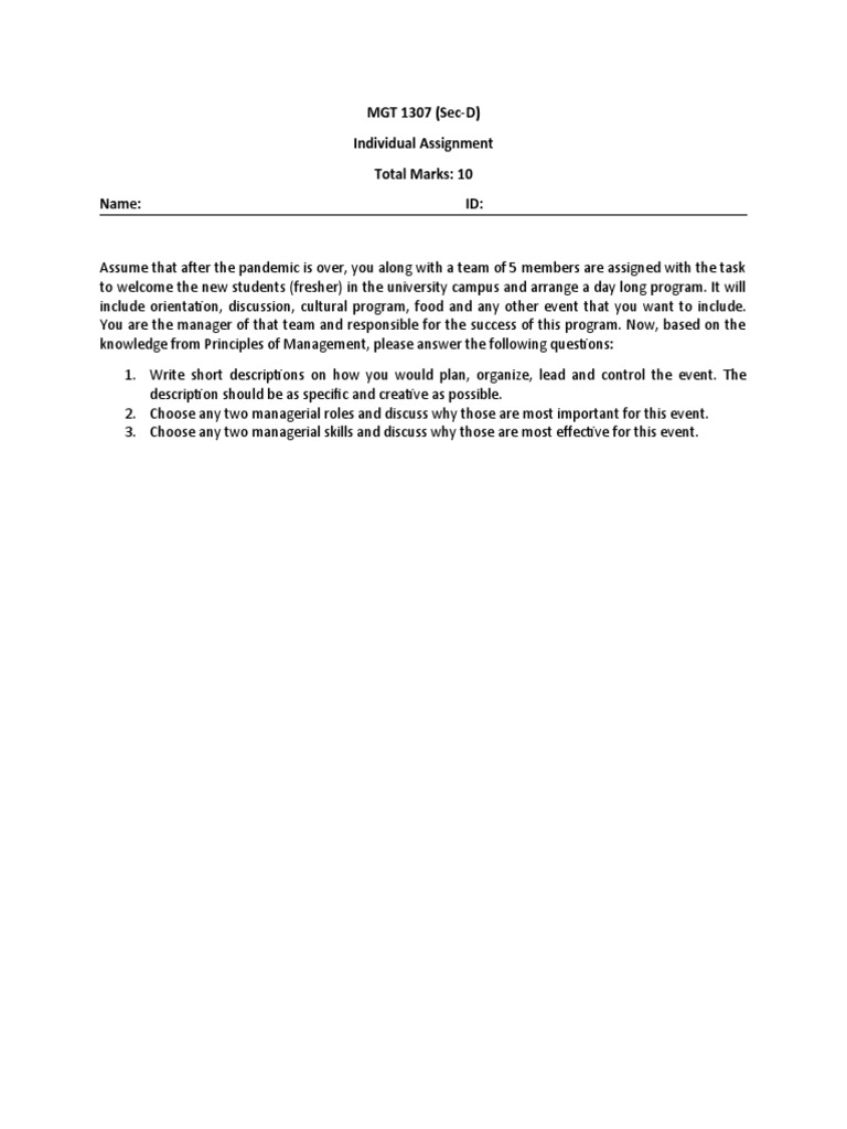 MGT 1307 (D) - Individual Assignment | PDF