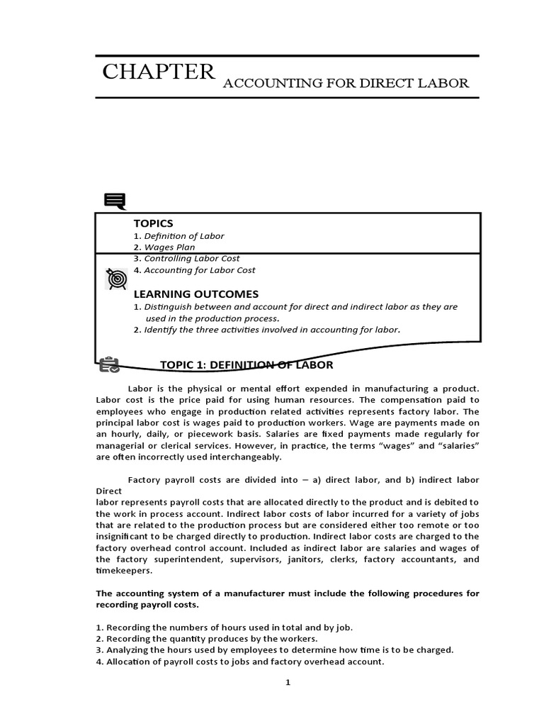 3 Accounting For Direct Labor | PDF | Payroll | Overtime