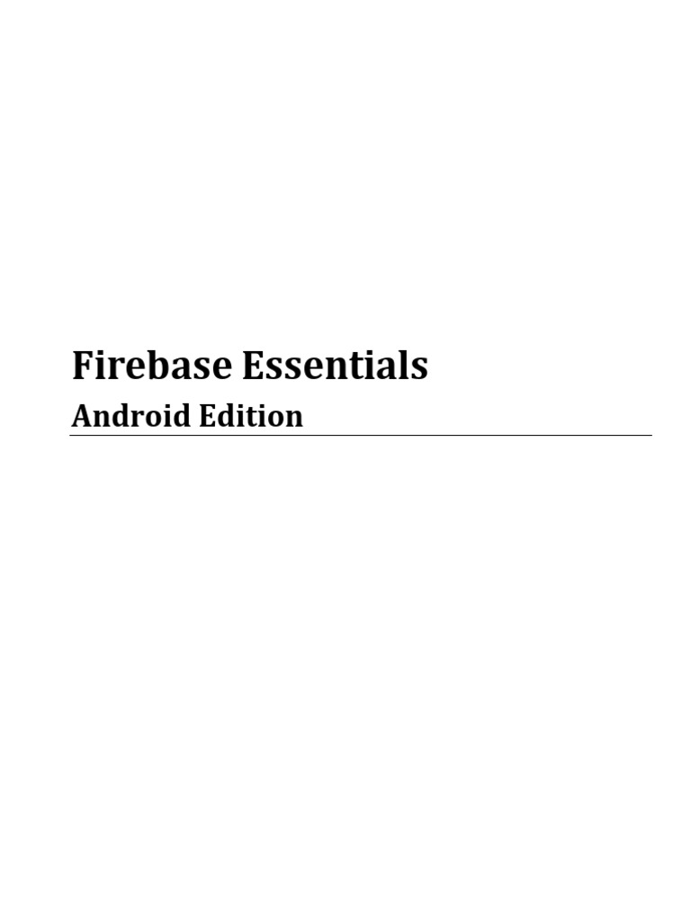 Firebase Essentials: Android Edition | PDF | Software Development Kit | Authentication
