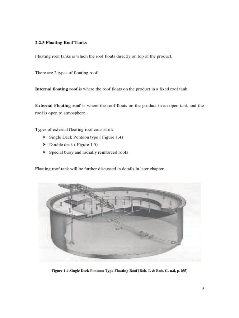 2.2.3 Floating Roof Tanks: Figure 1.4 Single Deck Pontoon Type Floating ...