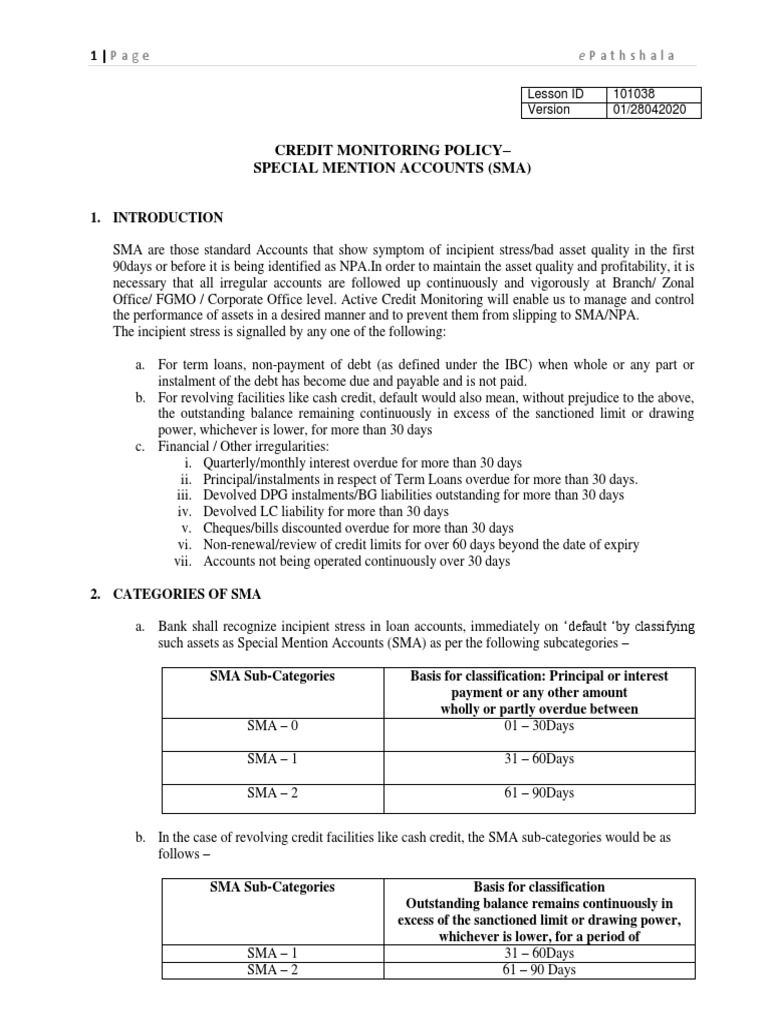 CM Sma V1 28042020 | PDF | Credit | Finance & Money Management