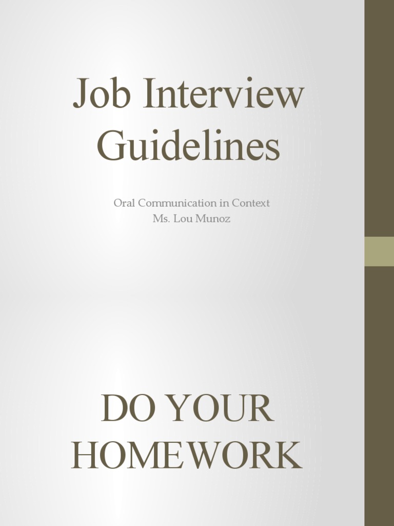 Job Interview Guidelines | PDF | Job Interview | Teachers