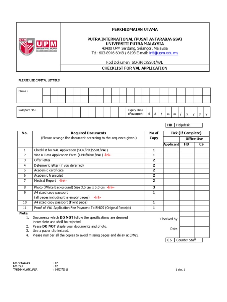 PTANT - CHECKLIST - FOR - VAL - APPLICATION x3 PDF | PDF ...